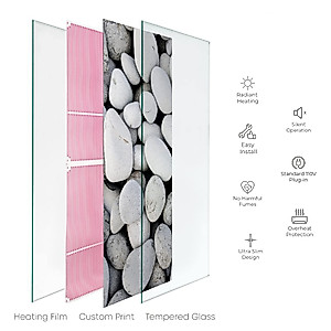 Heat Storm Rock Pebbles 16x48 Glass Print Towel Warmer