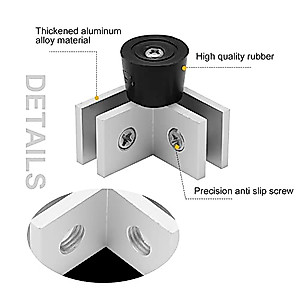 Aluminum Flame Guard Glass Connector 4 Tempered Glass Connectors with Rubber Feet for Custom Sized Fire Pit Wind Guard Suitable for 3/16? Tempered Glass