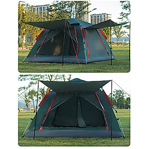 Camping Tent - 2-4 Person Easy Pop Up Tent with 2 Doors & 2 Windows,Waterproof Instant Tent,Lightweight & Portable Family Tents for Outdoor Camping, Hiking & Traveling (Green,3-4 People)