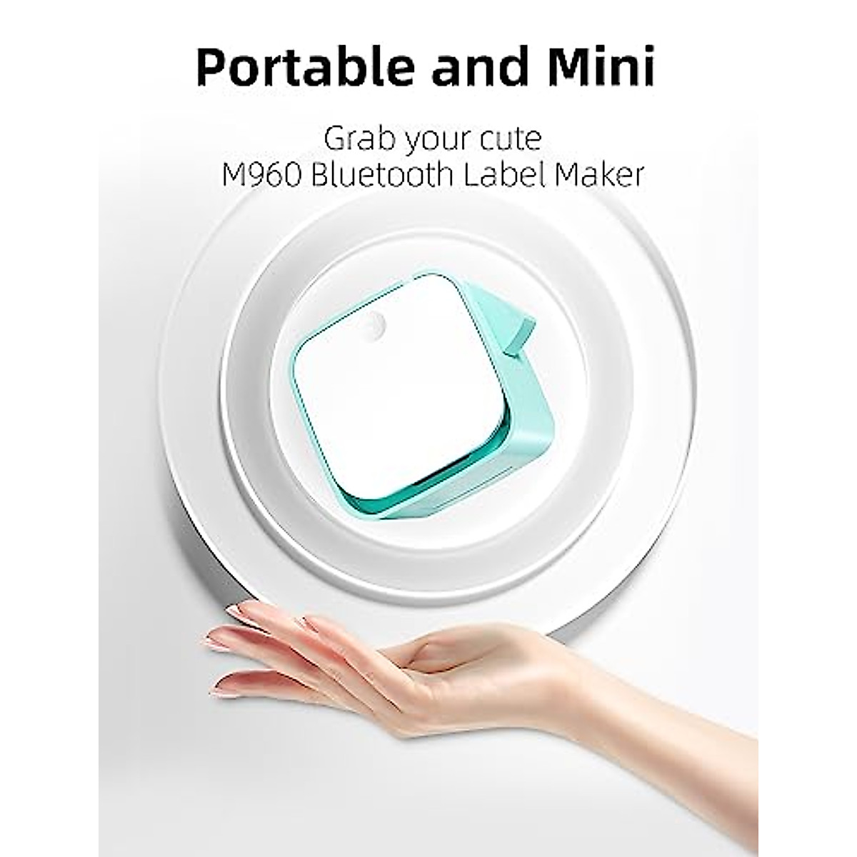 Vixic Label Maker with Tape, M960 Bluetooth Label Maker Machine, Small Mini Portable Label Makers Multiple Templates Font Icon for Home School Office Organization, Inkless Rechargeable,Green