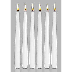 Classic White Taper Candles – 8 Inch – 30 Bulk Pack – for Shabbat, Dinner Tables, Restaurants, Ceremonies and Emergency - 7 Hour Burn Time