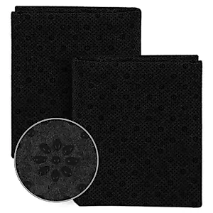 Pack of 2 Black Final Backing Cloth 72х40''– Black Vinyl Fabric Cloth Primary Tufting Cloth Backing Fabric Non Slip with Plum Blossom Pattern Tufting Fabric Rug Backing for Tufting Rug Making Supplies