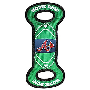 MLB ATLANTA BRAVES Baseball Field Dog Toy with Double rim Stitching & Inner SQUEAKER