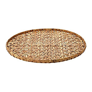 Creative Co-Op Open Weave Rattan Peel Tray, Natural