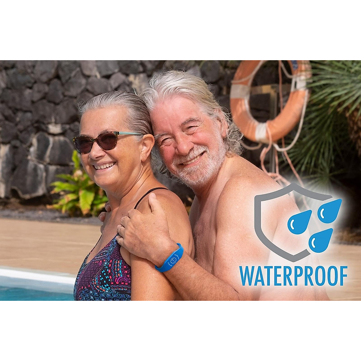 Elite II USB Medical Alert Bracelet – Hypoallergenic Silicone Wristband w/ 2GB Waterproof Flash Drive, Engraved ID Plate, and Emergency Medical Card – Access to Personal Health Record Portal, Gray