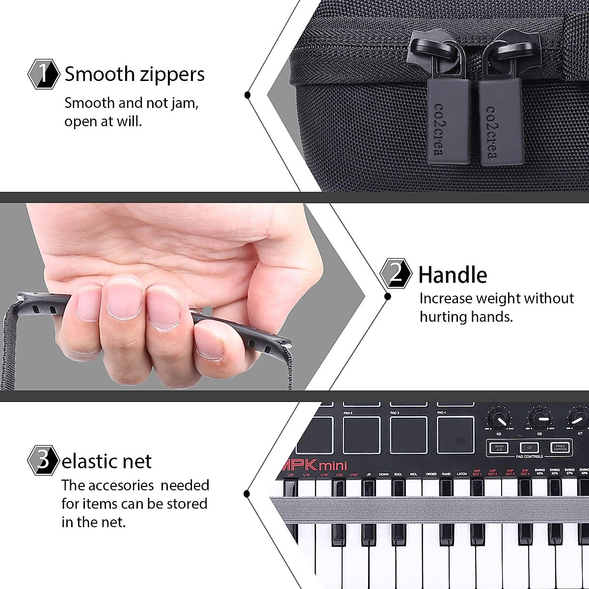 co2CREA Hard Case Replacement for Akai Professional MPK Mini MKII/MPK Mini Play 25 Key USB MIDI Keyboard Controller
