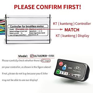 Electric Bicycle Display 36V 48V,KT LED-880 E Bike Display Matches Controller for Ebike Accessories(LED880 Waterproof Plug)