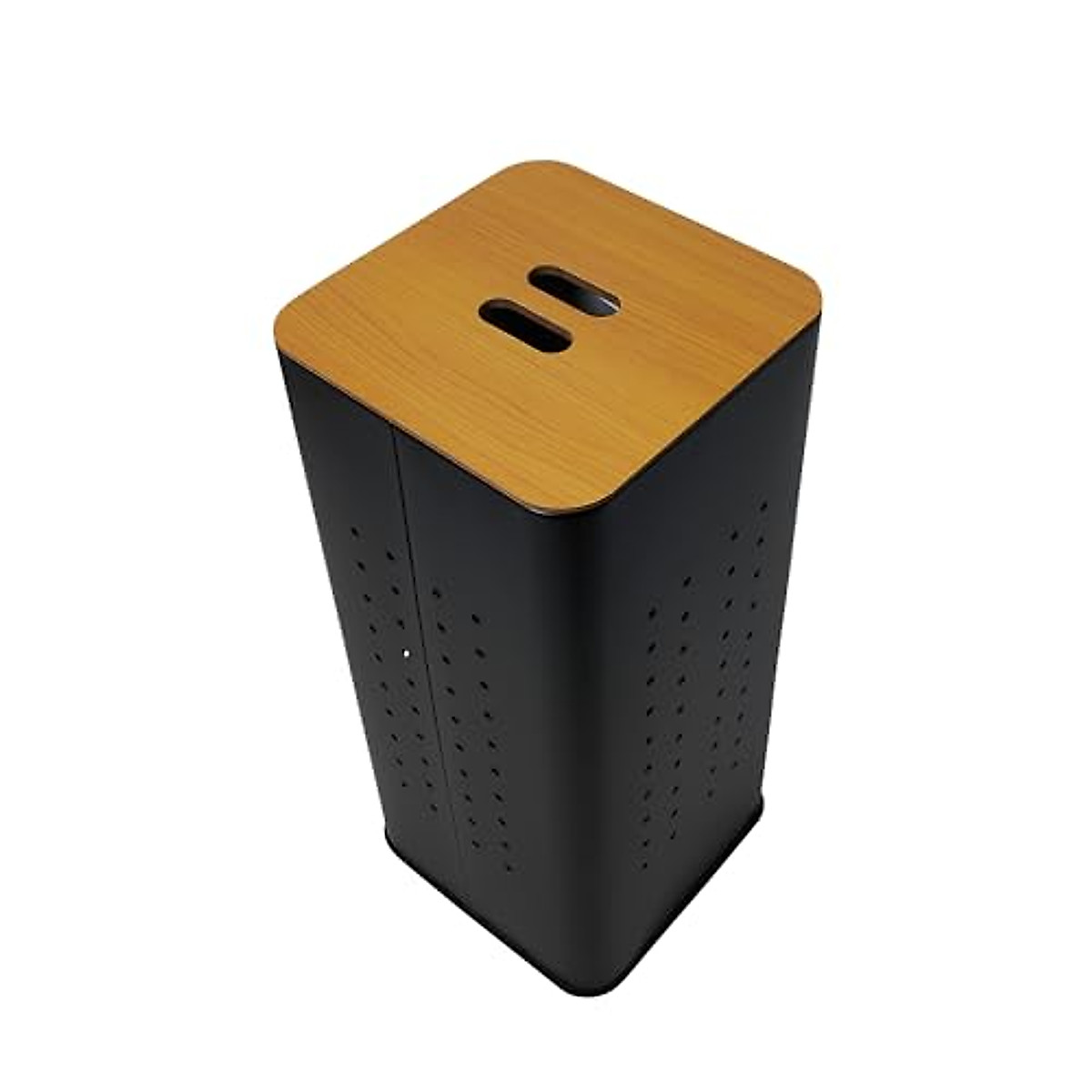 Household Essentials Black Steel Laundry Hamper with Lid, Matte