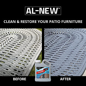 AL-NEW Step 1 Clean | Cleaning Solution for Outdoor Patio Furniture, Garage Doors, Window Frames, Exterior Lights & Fencing (16 Ounce)