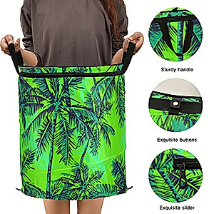 Tropical Palm Trees Green Pop Up Laundry Hamper Collapsible with Lid Dirty Clothes Hamper Laundry Basket Storage Hamper Organizer for Home, Kids Toy, Laundry Room