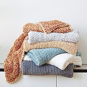 Lynnlov Throw Blanket, Super Soft Fuzzy Blanket for Couch, Sofa, Bed, Washable Lightweight Faux Rabbit Fur Blanket, Fluffy Thick Shaggy Warm Blanket with Laundry Bag, 50" x 60", Orange