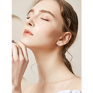 GLOQUAT Gold Hoop Earrings for Women Silver Plated Olive Leaf with CZ Huggie Hoop Earrings Hypoallergenic Zirconia Hoop Earrings Huggie Ear Cuff Jewelry Gifts 10mm