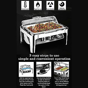 Electric Buffet Server,Food Warmer Tray, Adjustable Temperature, Portable Chafing Dish, Catering Buffet Serving Tray,Stainless Steel Material,uitable for Hotels, Restaurants, Parties