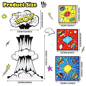 Zopeal 3 Tiers Hero Cupcake Stand Hero Theme Party Supplies Action Hero Cupcake Holder Hero Themed Treat Stand Cupcake Tower for Boys Girls Comic Book Birthday Decorations
