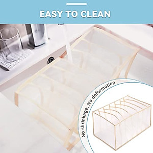 AKEYDIY Wardrobe Clothes Organizer,Extra Large jean organizer for closet,7 Grids Portable Storage Drawer Organizer Clothes,Foldable Mesh Separation Box for Folded Clothes,Pants,Shirts (Upgraded,2 L)