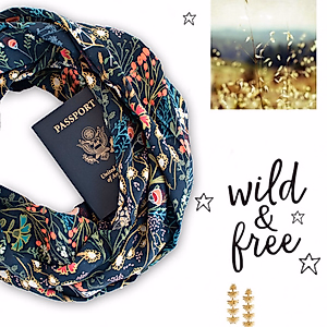 Thea ~ Infinity Scarf w/Secret Zipper Pocket, Spring Travel Scarf, Made in U.S.A.