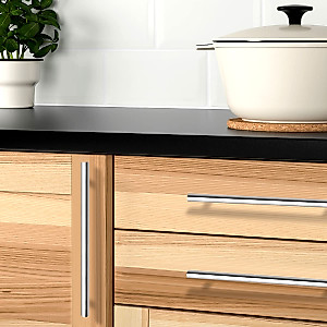 Probrico 5 Pack | 5 Inch Polished Chrome Cabinet Pulls Stainless Steel Kitchen Cabinet Handles, Round T Bar Cupboard Furniture Hardware, Drawer Dresser Pulls Handles