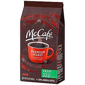 McCafe Premium Roast Decaf Ground Coffee (12oz Bags, Pack of 6)