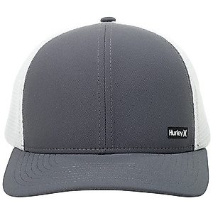 Hurley Men's Caps - H2O-Dri League Baseball Caps for Men with Snapback Closure - Classic Mens Trucker Hats (S-XL), Grey/White