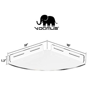 Vdomus 2 Pack Acrylic Bathroom Shelves, No Drilling Adhesive Bathroom Transparent Floating Shower Corner Shelf, Shower Shelves for Tile Walls, Shower Organizer Bathroom Storage