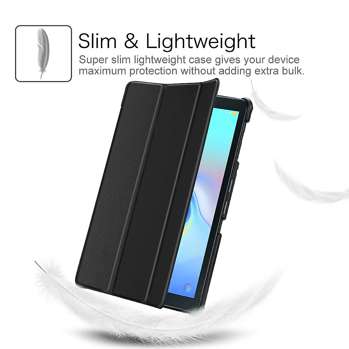 Fintie Slim Case for Samsung Galaxy Tab A 10.5 2018 Model SM-T590/T595/T597, Ultra Thin Lightweight Stand Cover with Auto Sleep/Wake, Black