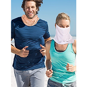 2 Pieces Unisex Sun Protective Face Bandana Women UV Protection Face Scarf for Summer Outdoor Activities (White, Skin Color)