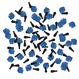 Halodete Boss Baby Confetti - Boy Birthday Party Table Decorations - Baby Shower Gender Reveal Confetti - Baby Boy 1st Birthday Table Scatter Confetti Decorations - Black Blue Glitter, 120pcs