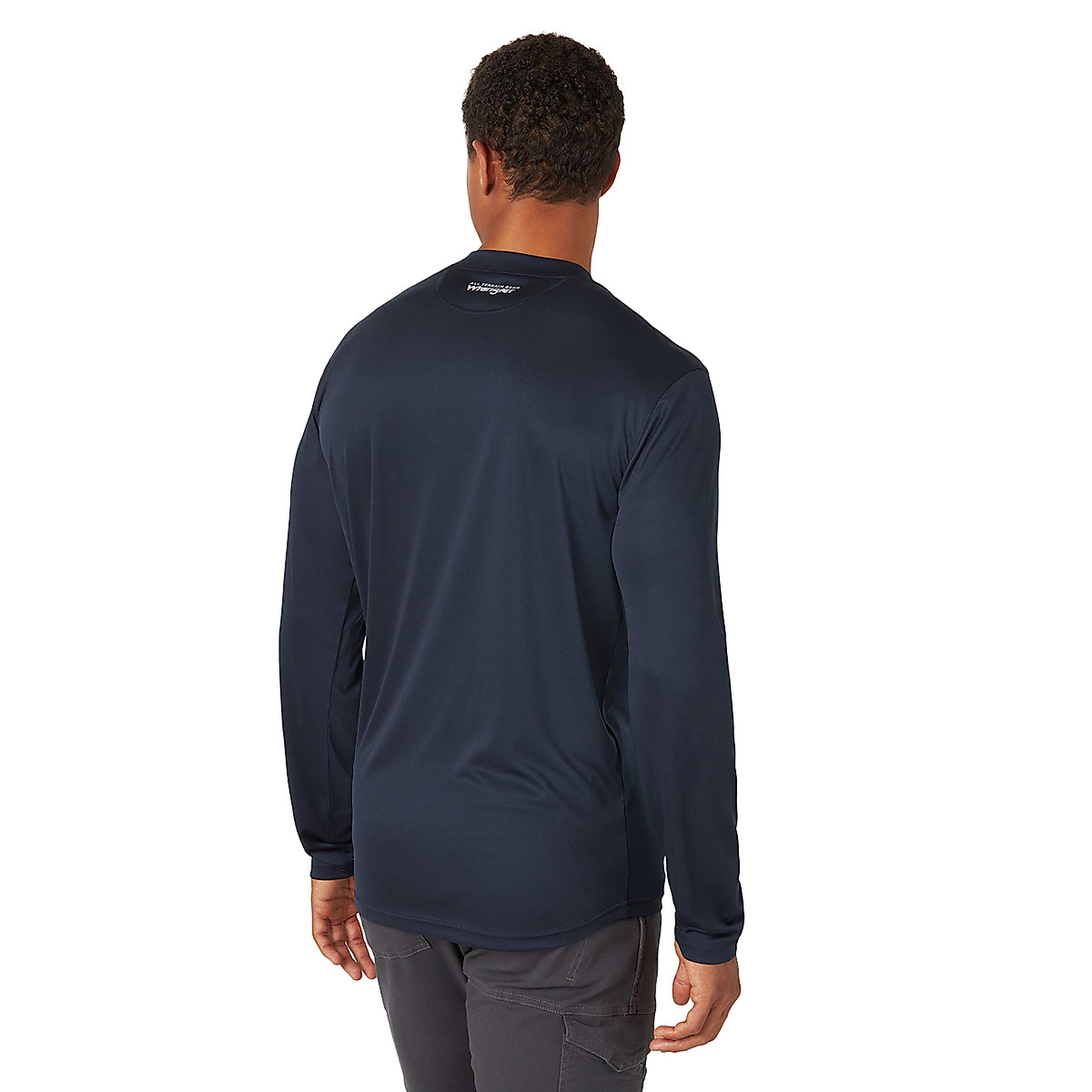 ATG by Wrangler mens Long Sleeve Performance Sun T Shirt, Navy, Large US