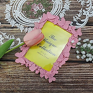 WAIT FLY 4 x 6 In Beautiful Pink Butterfly Shape Resin Photo Frame Picture Frame for Table Top Display Best Gift for Friends Kids