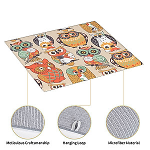 Owl Dish Drying Mat For Kitchen Counter Decor And Accessories 16 X 18 Inch Microfiber Dish Drainer Rack Mats