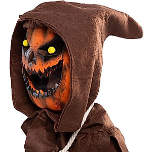 Spooktacular Creations Halloween Scary Scarecrow Pumpkin Bobble Head Costume w/Pumpkin Halloween Mask for Kids Role-Playing (XX-Large(14-16yr))