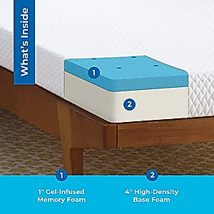 Linenspa 5 Inch Gel Memory Foam Mattress, Firm Mattress, Low Profile Bed Twin 5 Inch Mattress
