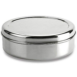 Shourya Trading Stainless Steel Spice Box with 7 Spice Containers and 7 Spoon and Double Lid, Size No. 12
