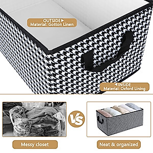 cheeronhanlin 2 Pcs Foldable Closet Organizer Bins with Handle,Fabric Shelf Storage Basket,Large Wardrobe Storage Box for Clothes,Jeans,Toys,Books