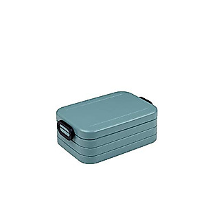 MEPAL, Bento Lunch Box Midi with 2 Compartments for Food Storage, a Detachable Box Including a Fork, Portable, BPA Free, Nordic Green, Holds 30.4 oz, 1 Count