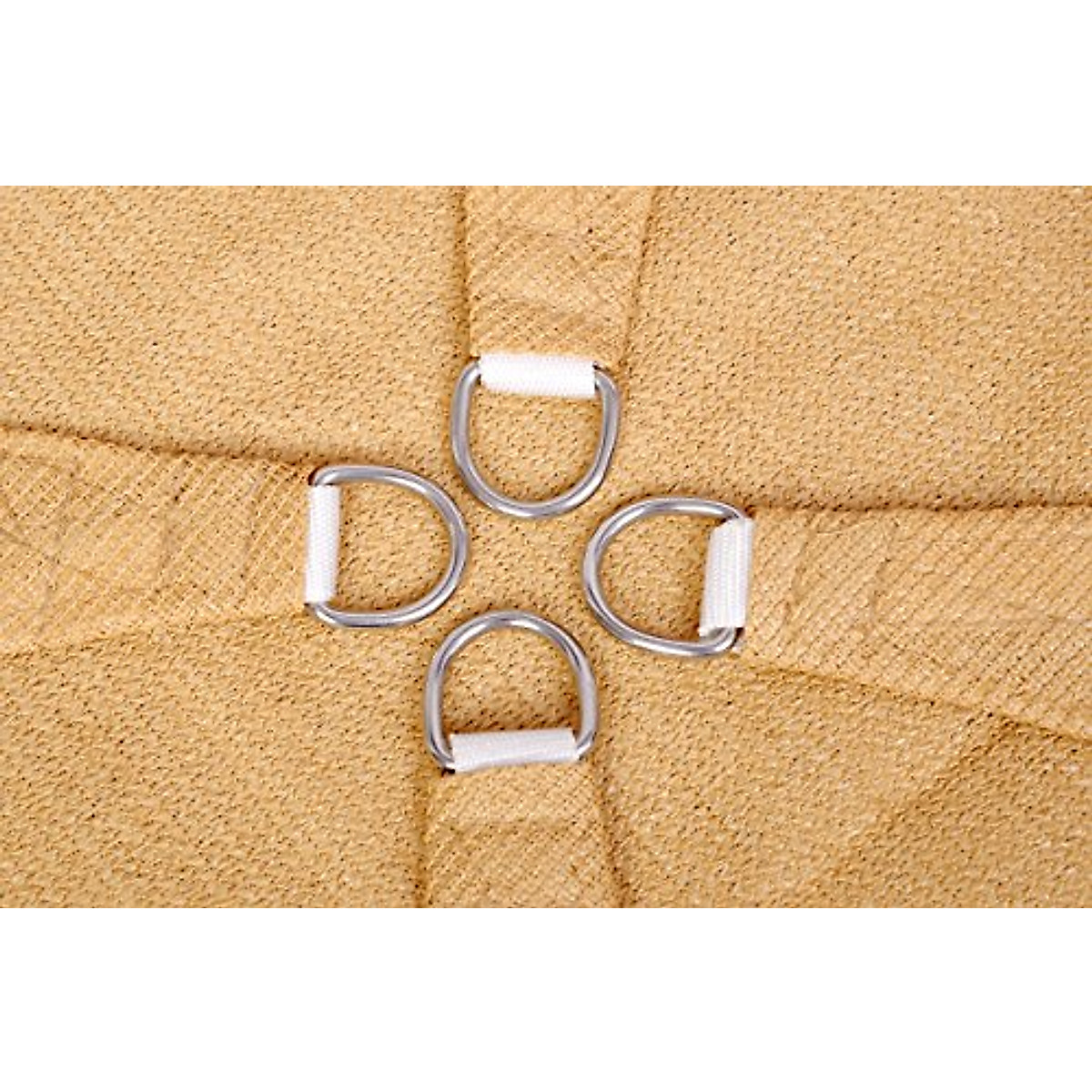 YGS 20 ft x 20 ft Oversized Sun Shade Sail UV Block Fabric Patio Shade Sail in Color Sand