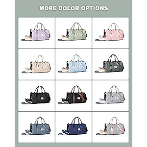 Gym Bag Womens Mens with Shoes Compartment and Wet Pocket,Travel Duffel Bag for Plane,Sport Gym Tote Bags Swimming Yoga,Waterproof Weekend Overnight Carry on Bag Hospital Holdalls