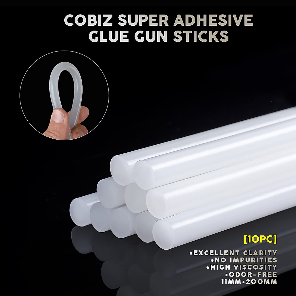 Colaer Hot Glue Gun High Temp-Full Size (Not Mini) 60/100W Dual Power Heavy Duty Melt Glue Gun Kit with 12 Pcs Premium Glue Sticks(0.43"x8") for Arts & Crafts Use,Christmas Decoration/Gifts