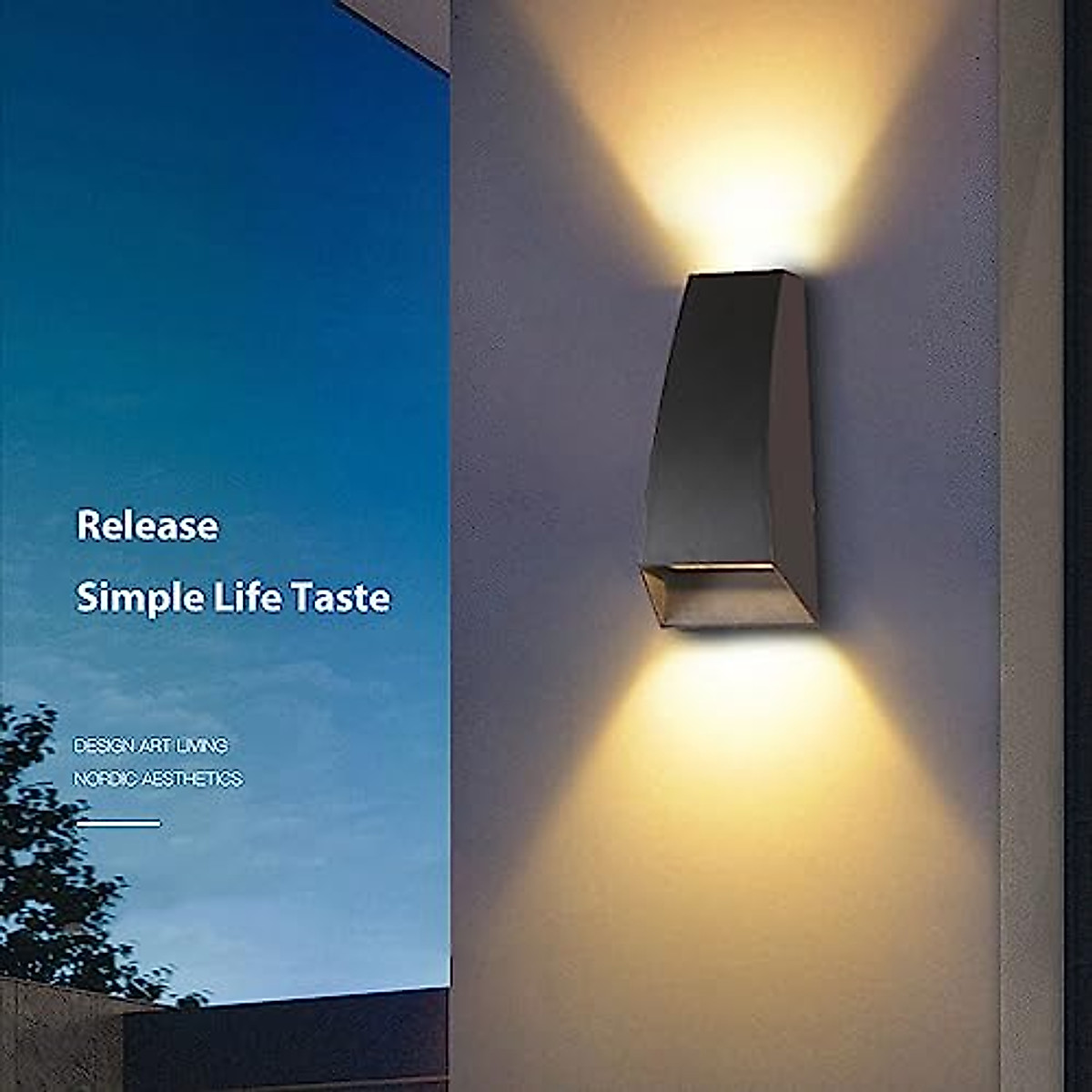 WENZIFI 6W LED Outdoor Wall Lights Up and Down Lighting IP65 Waterproof Wall Sconce Fixtures Die Cast Aluminum Wall Mounted Lamps for Porch Courtyards Garage Foyer Front Door