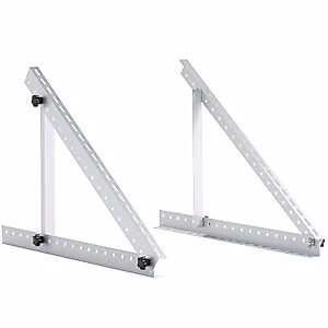 JJN 58"Solar Panel Adjustable Tilt Mounting Brackets Support Up to 100 180 200 300 400W Single Panel 0 to 90° Adjust Panel Mount Brackets with Foldable Tilt Legs for RV Boat Any Flat Install