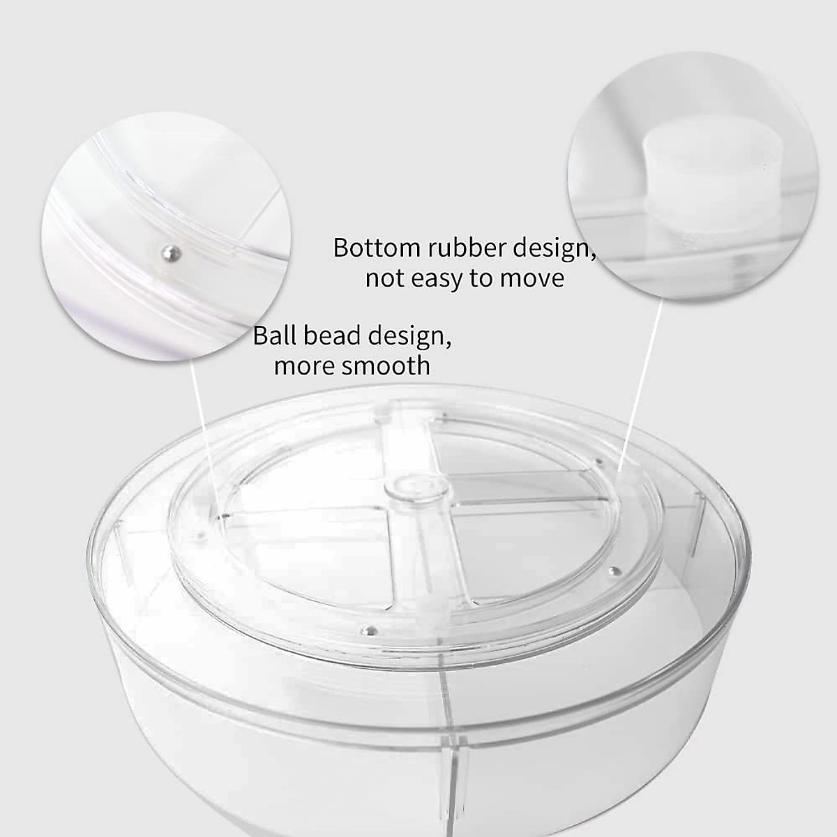 FRITILLARIA 2 Pack Lazy Susan Organizer Turntable Spice Rack 10'' and 12'' Rotating Plastic Spinner Storage Organizer Bin for Cabinets,Kitchen,Fridge,Countertop,Makeup,Bathroom