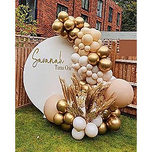 DIY Baby Shower Party WEDDING Decoration Balloon Garland Arch Kit White Gold Retro Double Layer Skin Ballon Arch Kit Kid Adult Wedding Decor