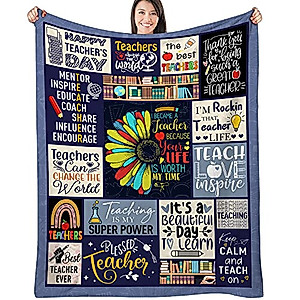 KOLVIIV Teacher Gifts for Women - Teacher Appreciation Gifts for Women/Men - Best Teacher Gifts for Women - Gifts for Teachers - Teachers' Day Gifts Blanket 50"x60"
