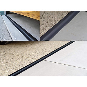 10Ft Weatherproof Universal Garage Door Bottom Threshold Seal Strip DIY Weather Stripping Replacement，Not Include Sealant/Adhesive (Black)