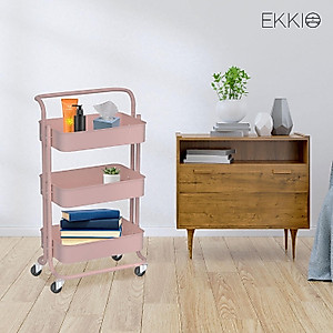 Cart, Utility Cart, 3 Tier Rolling Cart, Storage Cart, Utility Carts with Wheels, Book Cart, Craft Cart, Lash Cart, Nail Cart, Rolling Storage Cart, Pink Rolling Cart Organizer, Art Cart, Diaper Cart