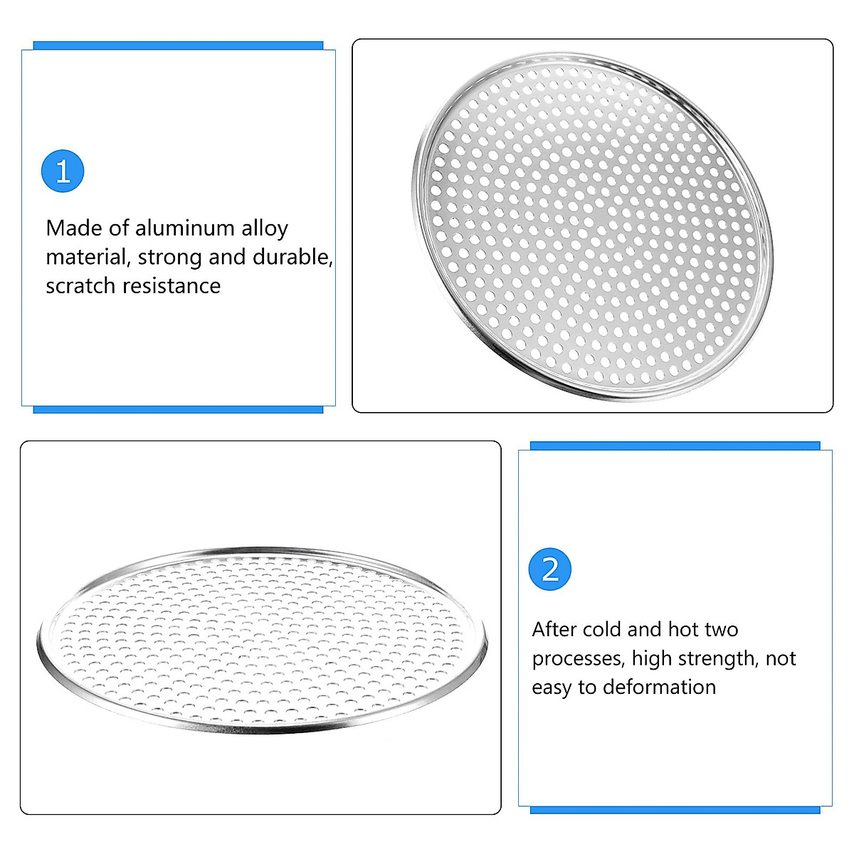 Hemoton Pizza Oven Tools 9 Inches Pizza Pan Even Heating Accessories Non Stick Tray Kitchen Tools Plate Hole Home Baking Bakeware Perforated Aluminum Alloy Kitchen Gadget Perforated Pizza Pan