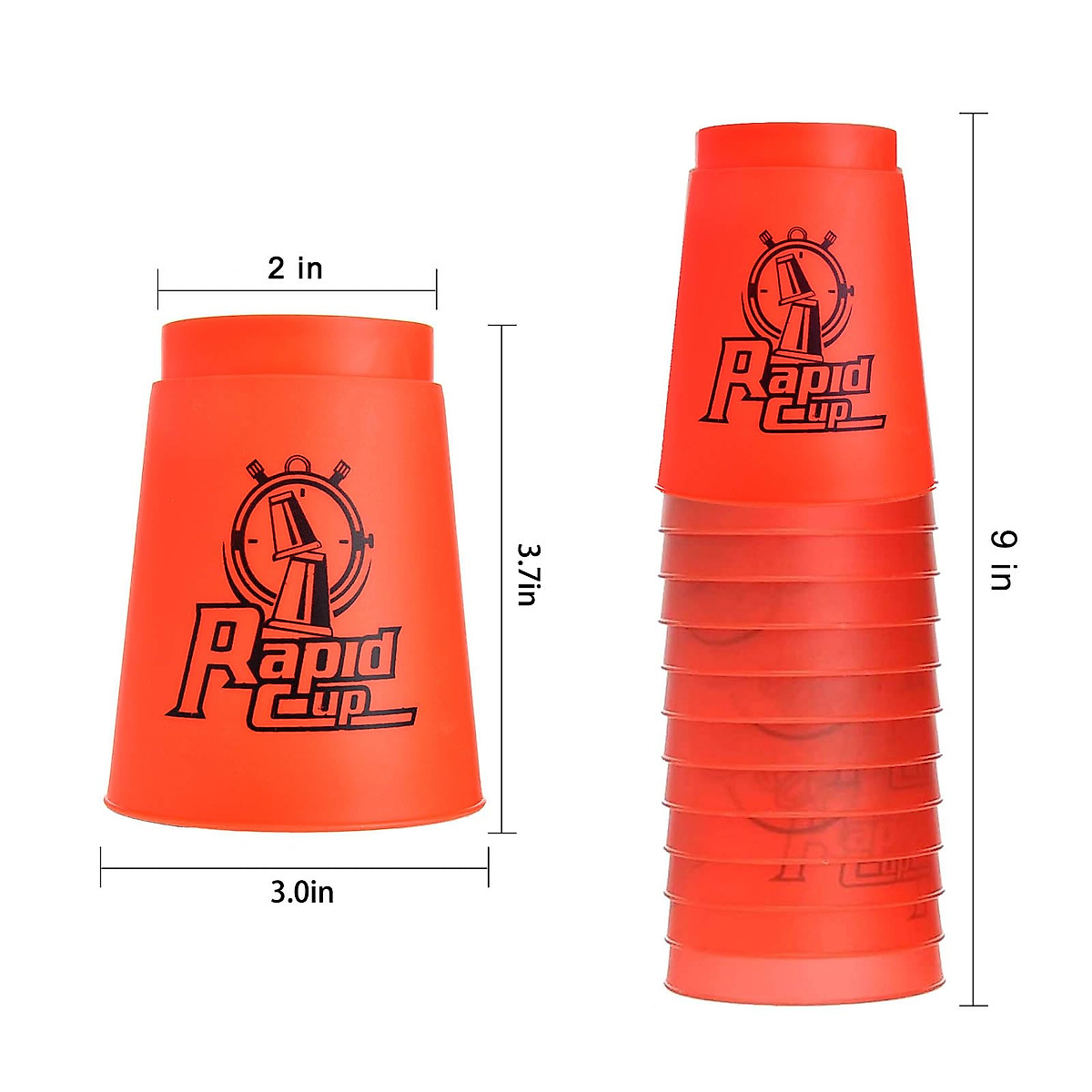 SEISSO Stack Cups, Stacking Cup Set Classic Speed Training Stack Game Toys for Boys Girls Kids Stacking Cups (12 Pack Red)