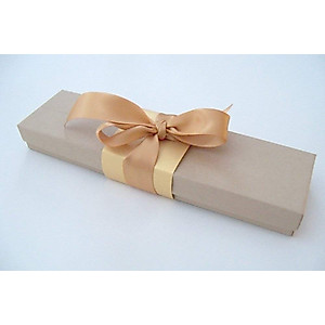 Blank scroll with box on aged parchment, 5" wide paper, gold accents