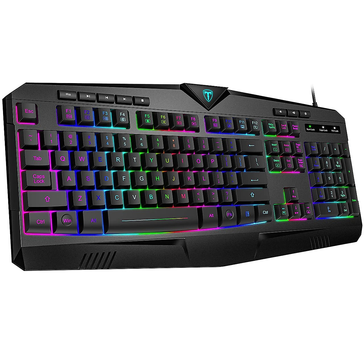 Dacoity TKL Mechanical Gaming Keyboard, RGB LED Rainbow Backlit 60% Keyboard with Blue Switches, 27 LED Lighting Modes, 100% Anti-Ghosting, 87 Keys Wired Tenkeyless Keyboard for Windows PC MAC Games