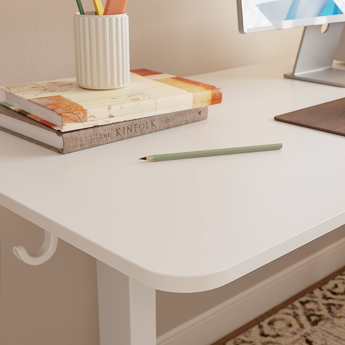 FEZIBO 63 Inch L Shaped Standing Desk & Anti Fatigue Mat